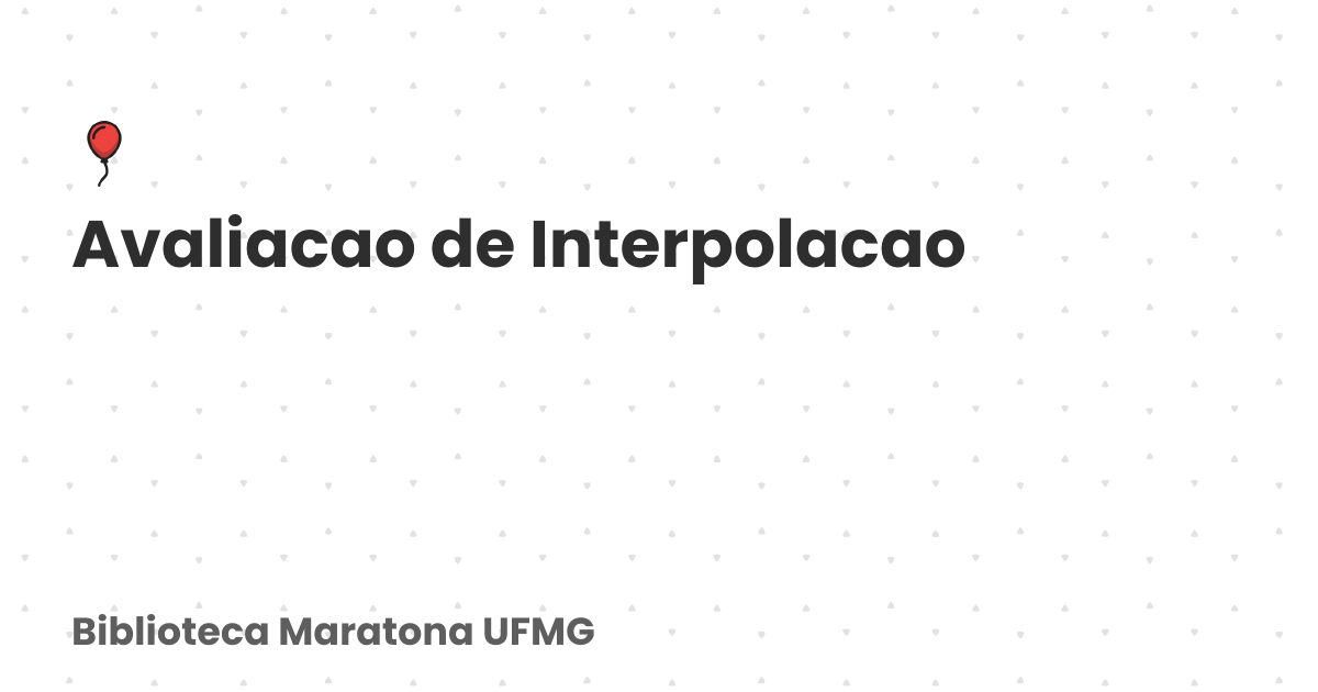 Avaliacao de Interpolacao | Docs
